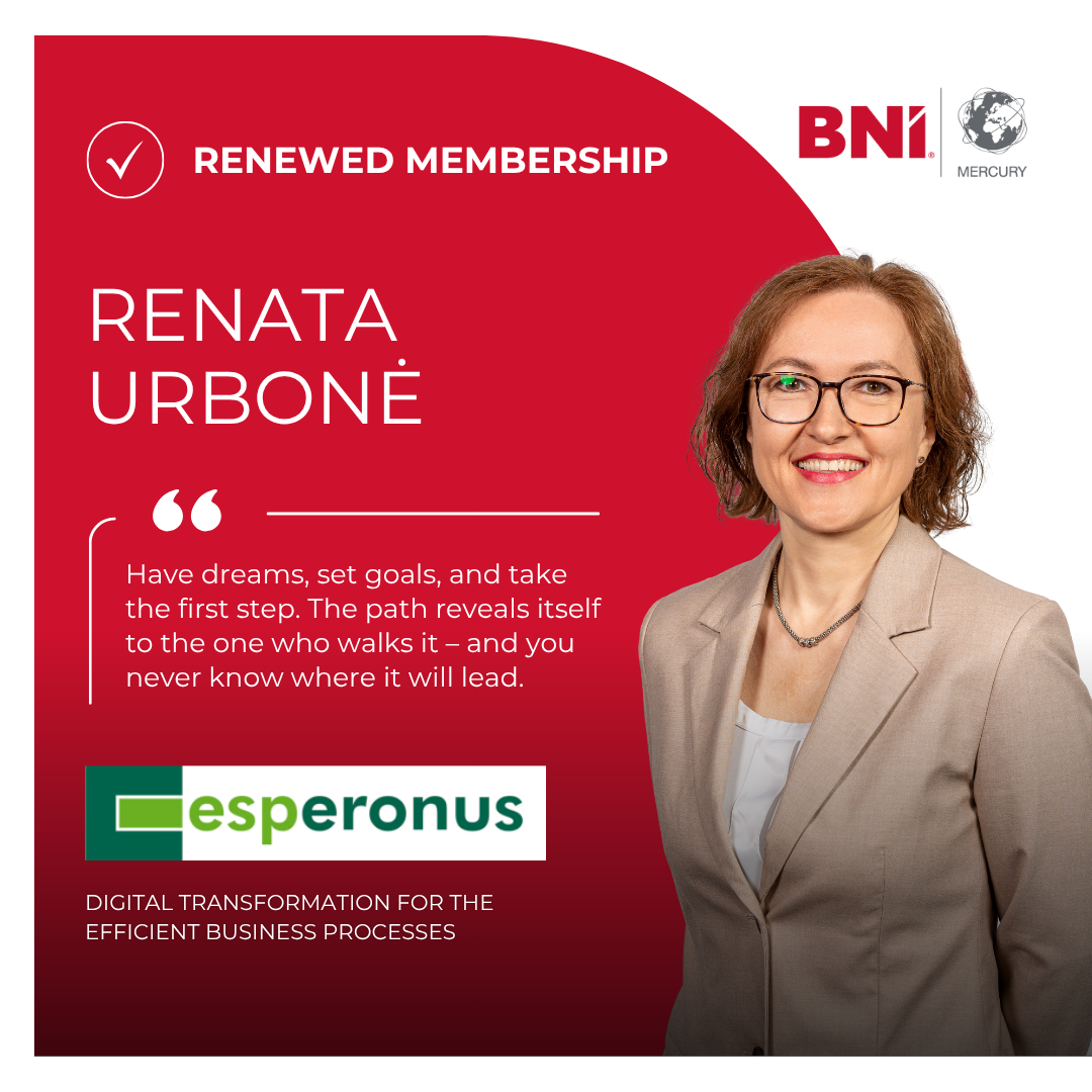 “The path opens to those who walk it”: Renata Urbonė renews her BNI ...